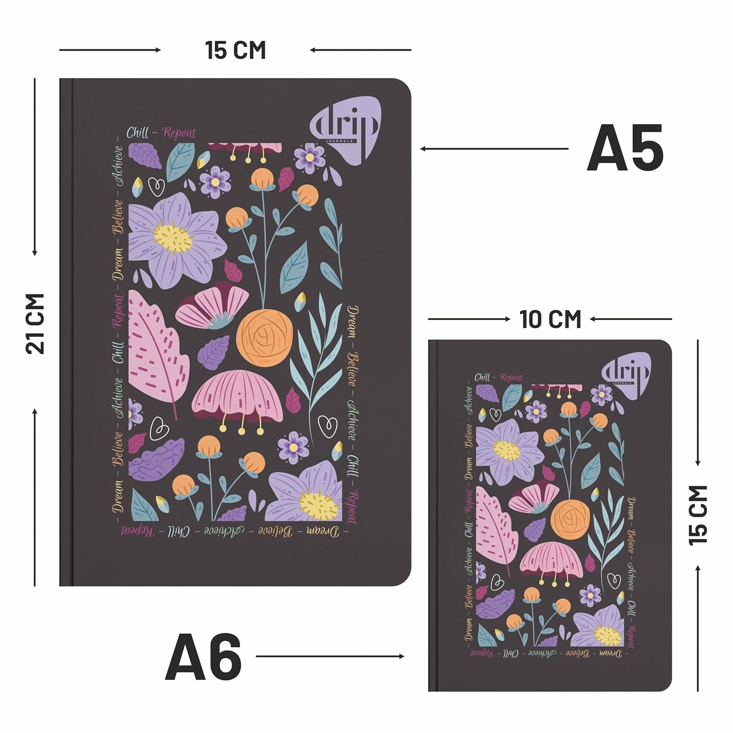 Anupam Drip Journal 160 Pages, 80 GSM Ruled Paper A5 & A6 Size | Colou